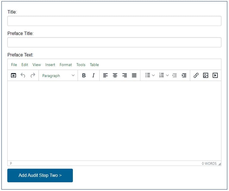 How to create an audit