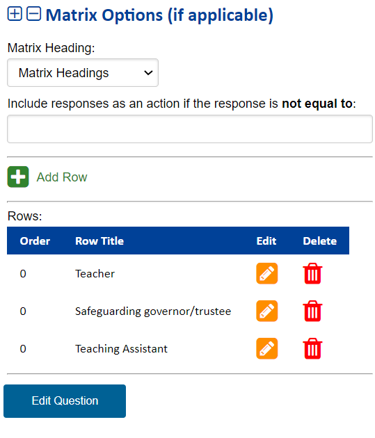 How to create a Matrix Heading