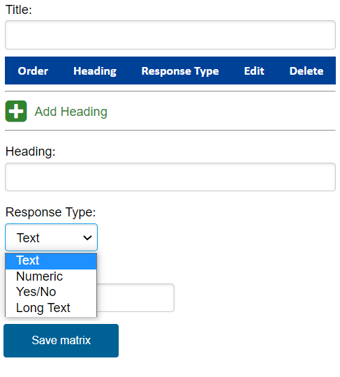 How to create a Matrix Heading