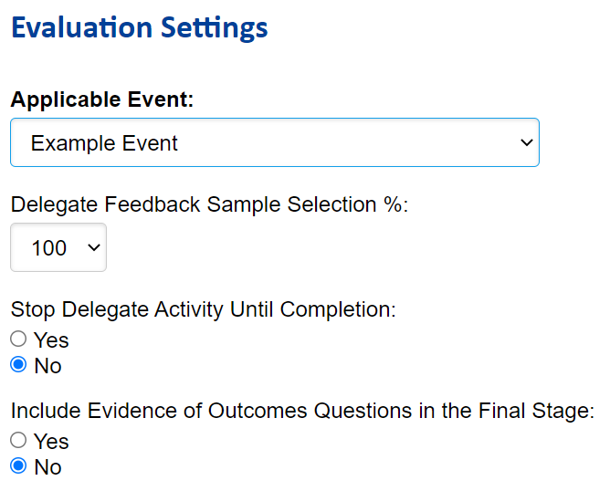 How to create New/Copy Evaluations
